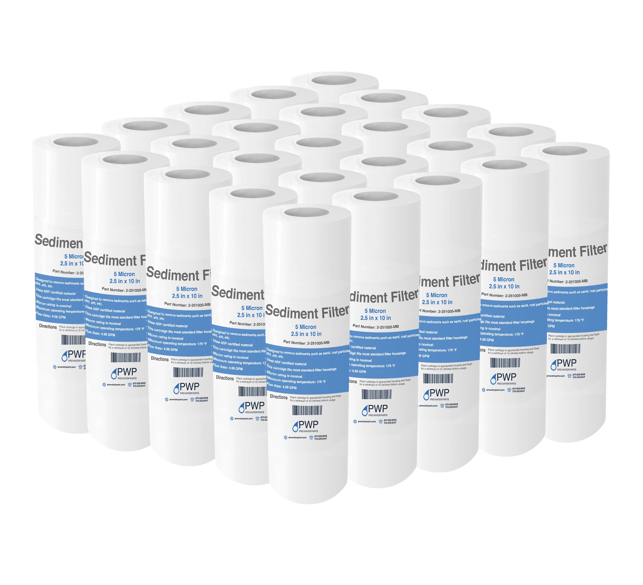 Sediment Melt Blown Water Filter Cartridge Standard 2.5x10" 5 Micron 25 Pack - Walmart.com