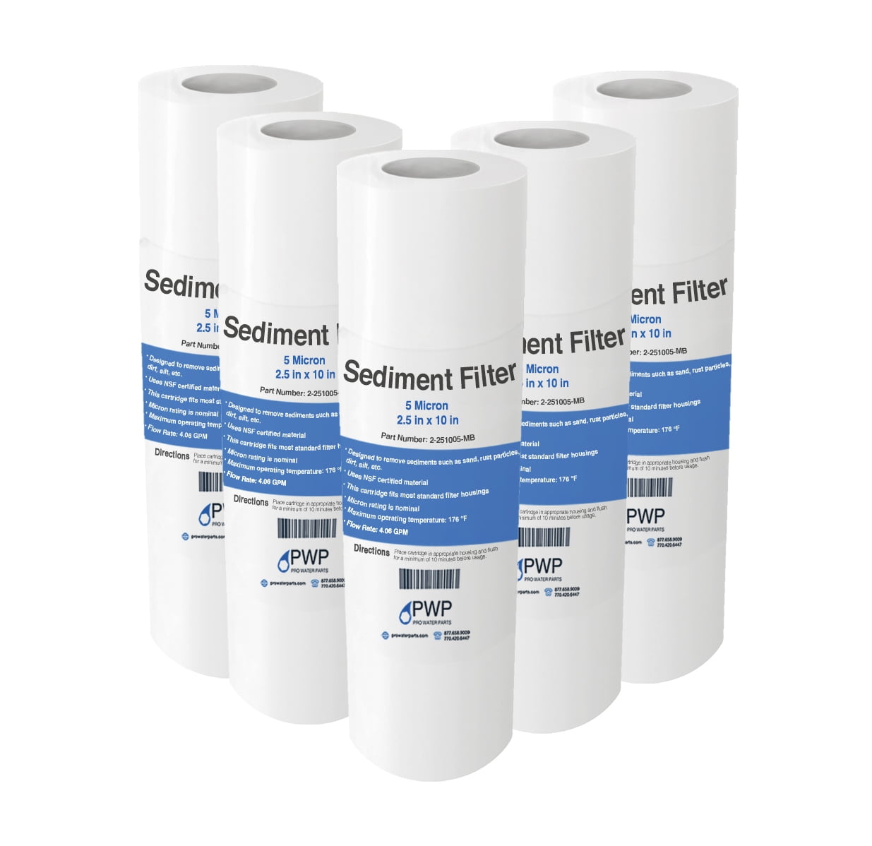 Sediment Melt Blown Water Filter Cartridge Standard 2.5x10" 5 Micron 5 Pack - Walmart.com