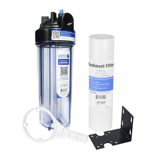 Sediment Water Filtration System with Clear 2.5X 10" Housing 3/4 "Ports ...