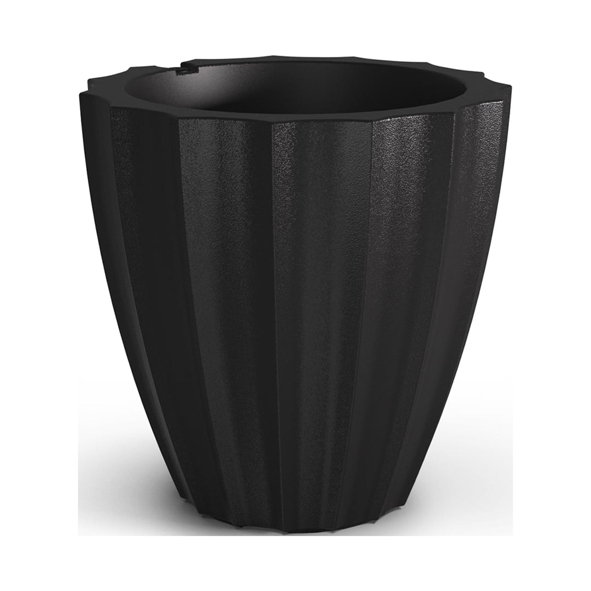 Sedona 18” x 18” x 18” Round Black Self Watering Plastic Planter ...