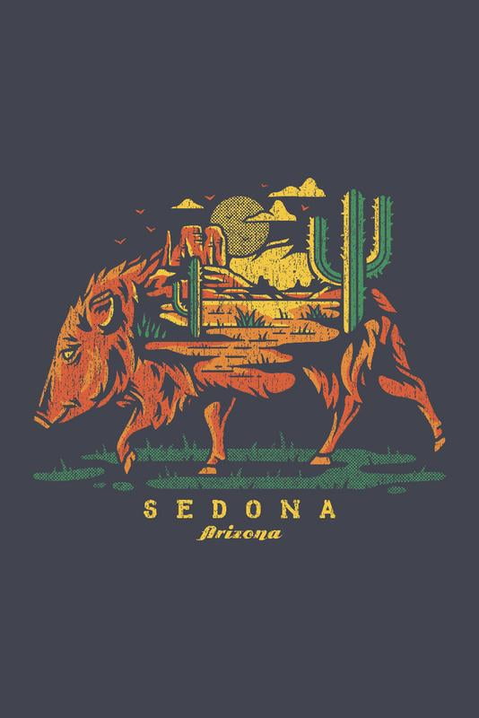 Sedona, Arizona, Javelina, Distressed Vector Shapes (36x54 Giclee ...