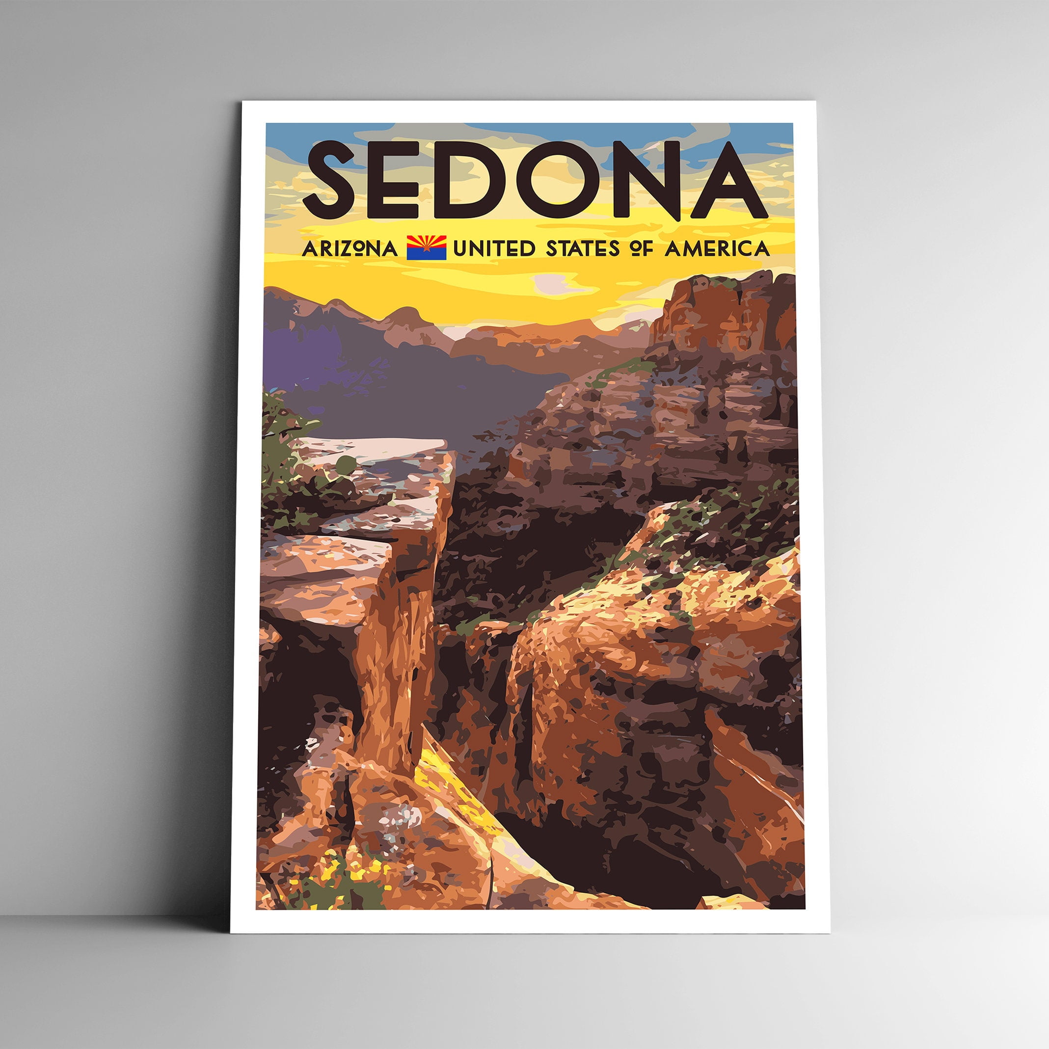 Sedona Arizona Vintage Travel Poster / Postcard WPA Style Retro Art ...