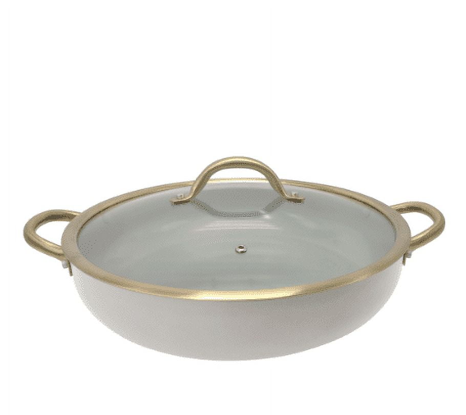 Sedona Ceramic 13" Everyday Pan with Lid - Ivory - Walmart.com