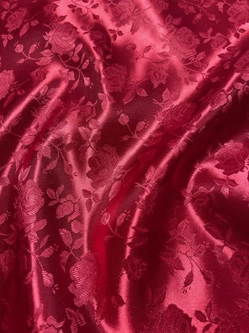 Sedona Designz, Inc. Satin Jacquard Rose Brocade Fabric by The Yard ...