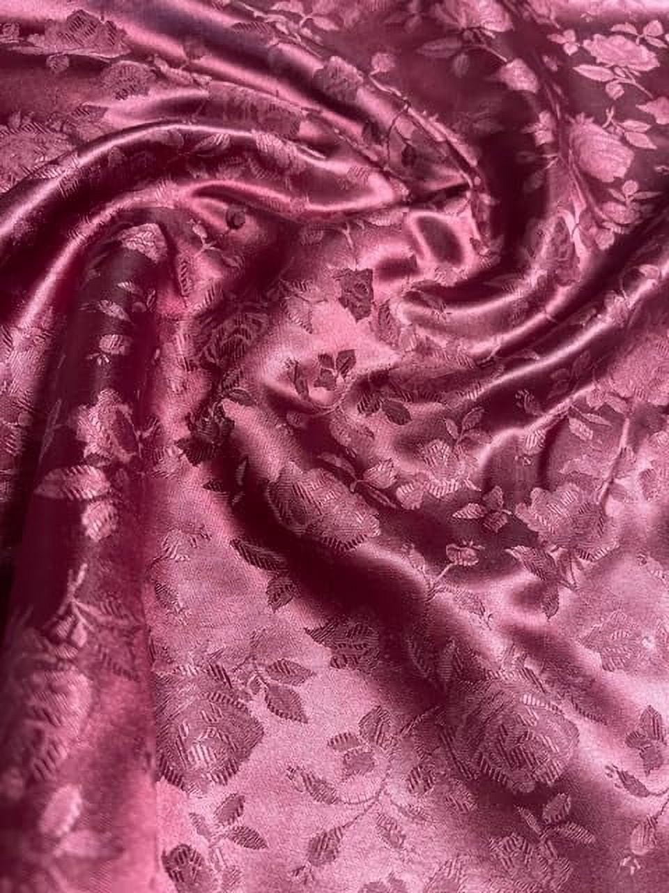 Sedona Designz, Inc. Satin Jacquard Rose Brocade Fabric by The Yard ...