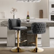 ZAFLY Tall Wood Vintage Bar Stools Set of 4, 360° Swivel, Backrests, Counter Height, for Kitchen ...