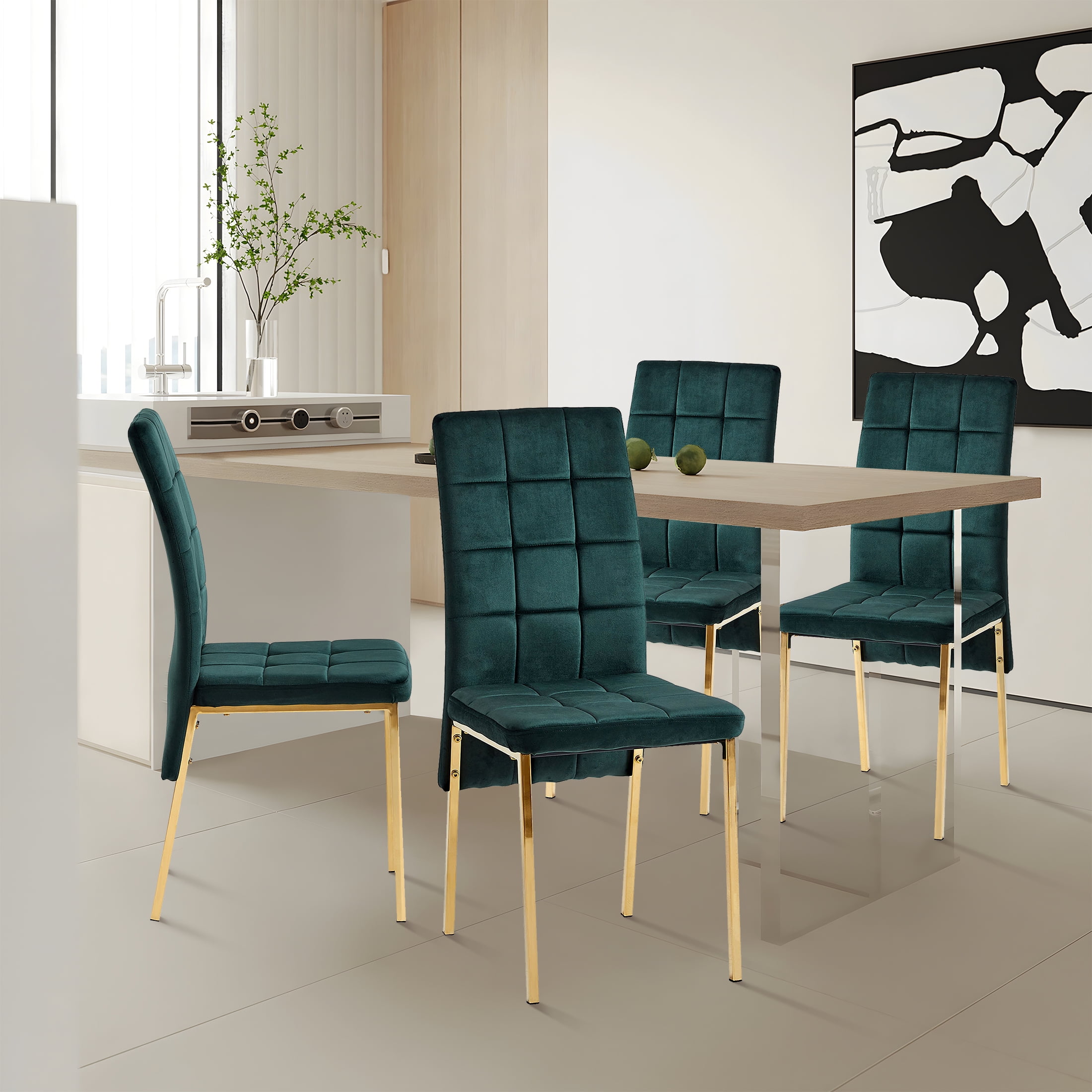 Sedona House Modern High Back Velvet Dining Chairs Set Of 4, Nordic ...