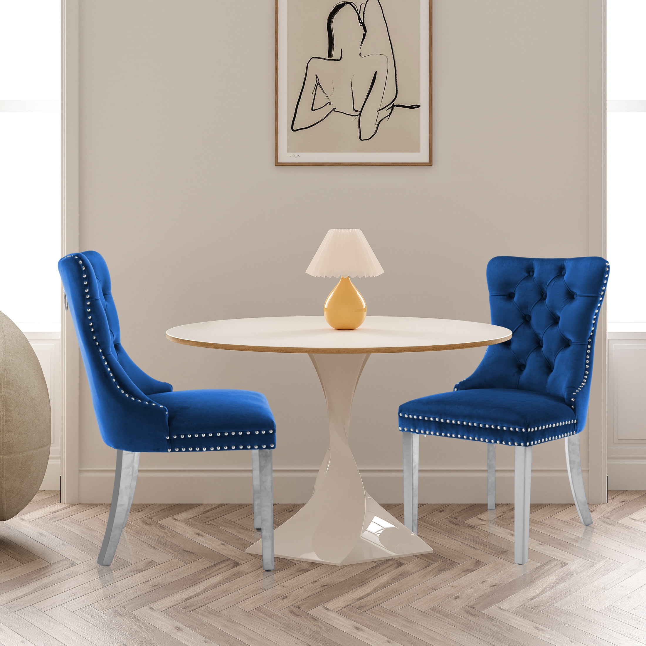 Sedona House Modern Upholstered Dining Chairs Set Of 2 High End Solid