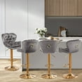 Sedona House Swivel Bar Stools Set of 4, Velvet Counter Height Adjustable Upholstered Barstools ...