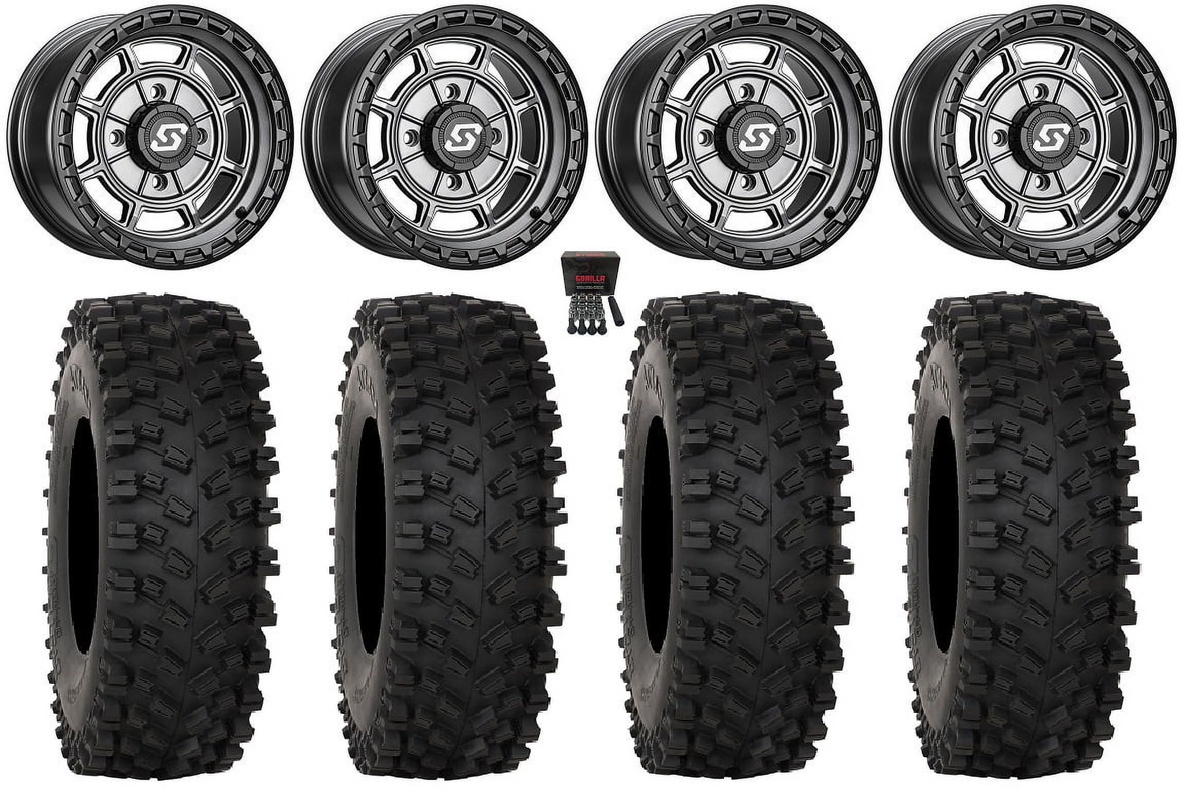 Sedona Rift 15x6 Wheels Grey 32" ATX470 Tires Polaris RZR XP 1000 / PRO ...