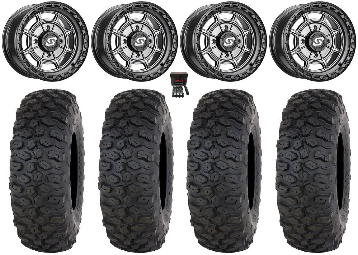 Sedona Rift 15x6 Wheels Grey 35" Chicane DS Tires Can-Am Maverick X3 ...