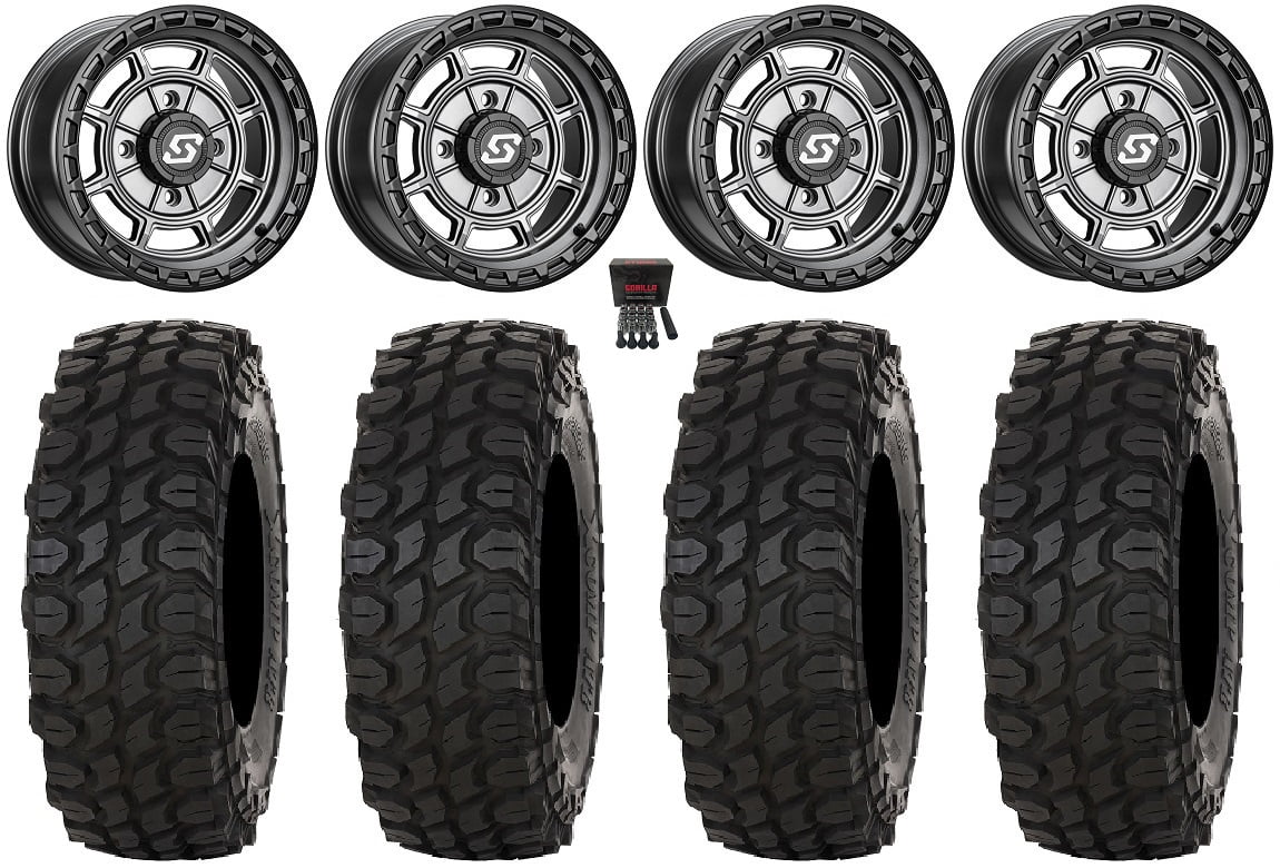 Sedona Rift 15x6 Wheels Grey 35" XComp ATR Tires Sportsman RZR Ranger ...