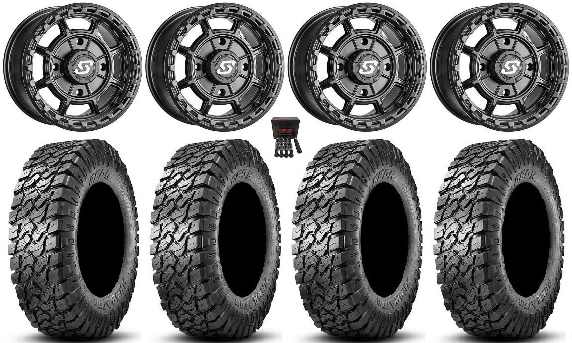 Sedona Rift 15x7 Wheels Black 32" Predator Tires Polaris RZR XP 1000 ...