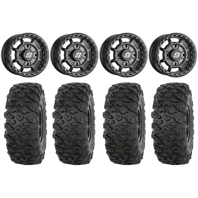 Sedona Rift 15x7 Wheels Black 32" Roctane T4 Tires Can-Am Maverick X3 ...