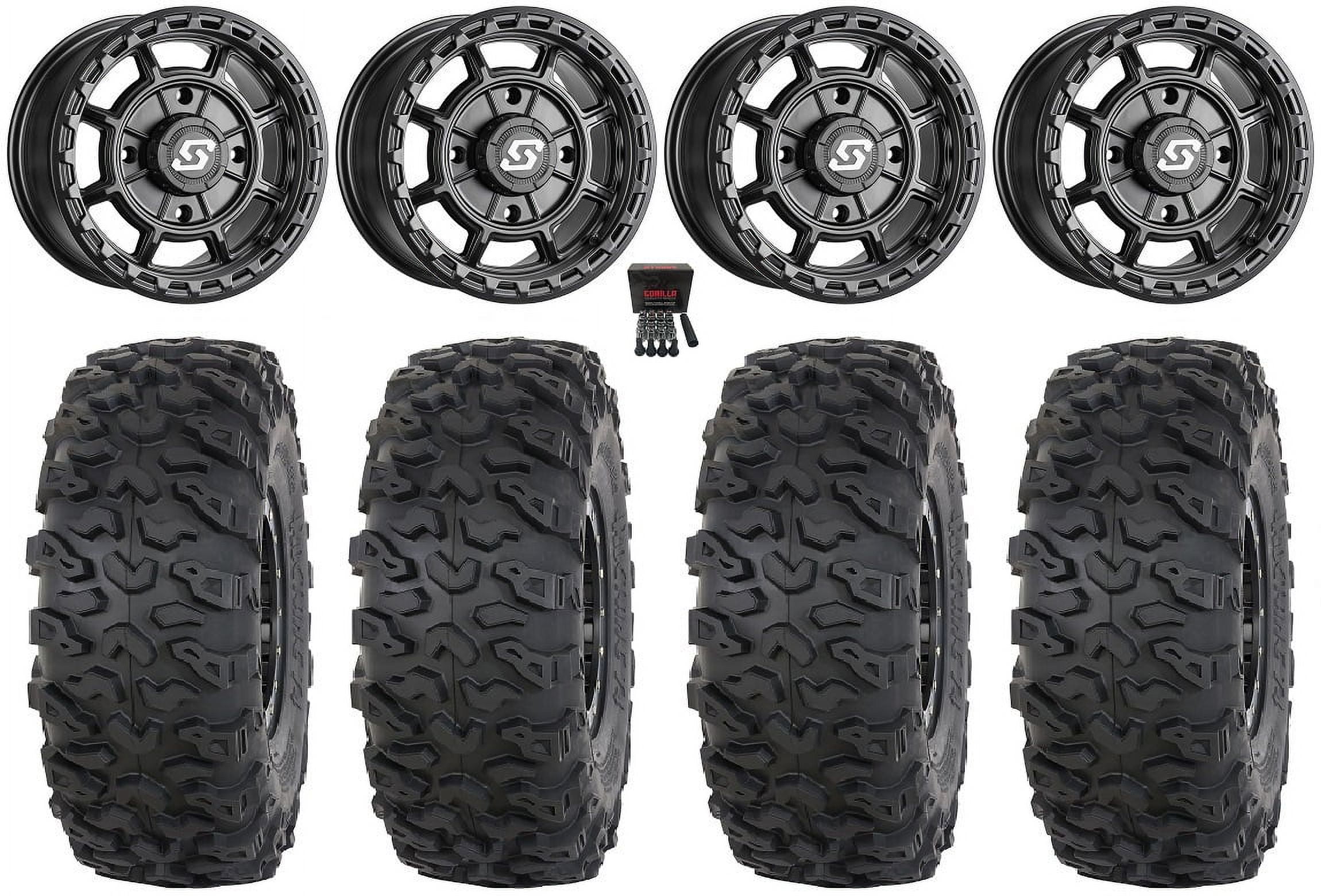 Sedona Rift 15x7 Wheels Black 32" Roctane T4 Tires Polaris RZR XP 1000 ...