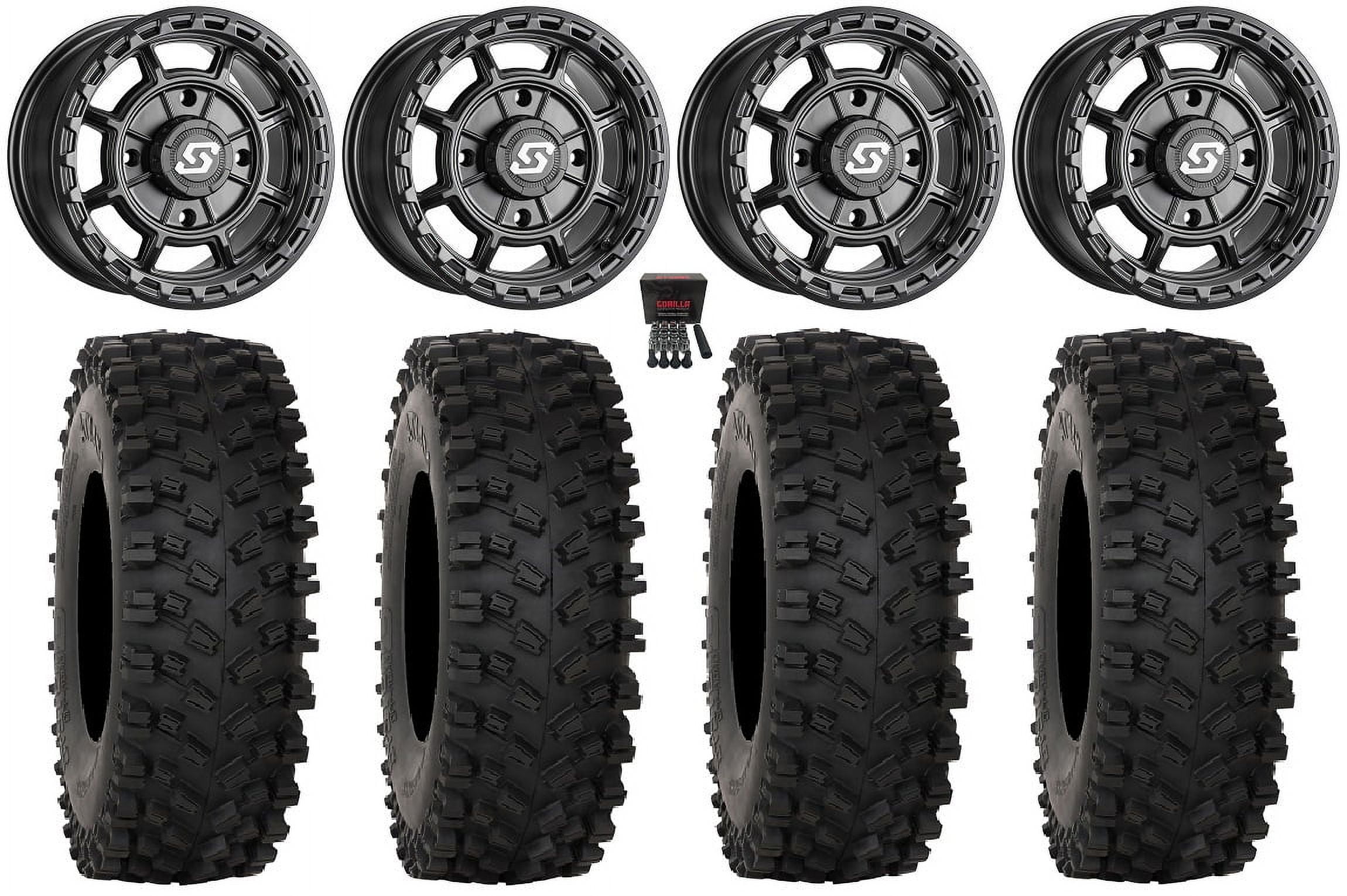 Sedona Rift 15x7 Wheels Black 33" ATX470 Tires Sportsman RZR Ranger ...