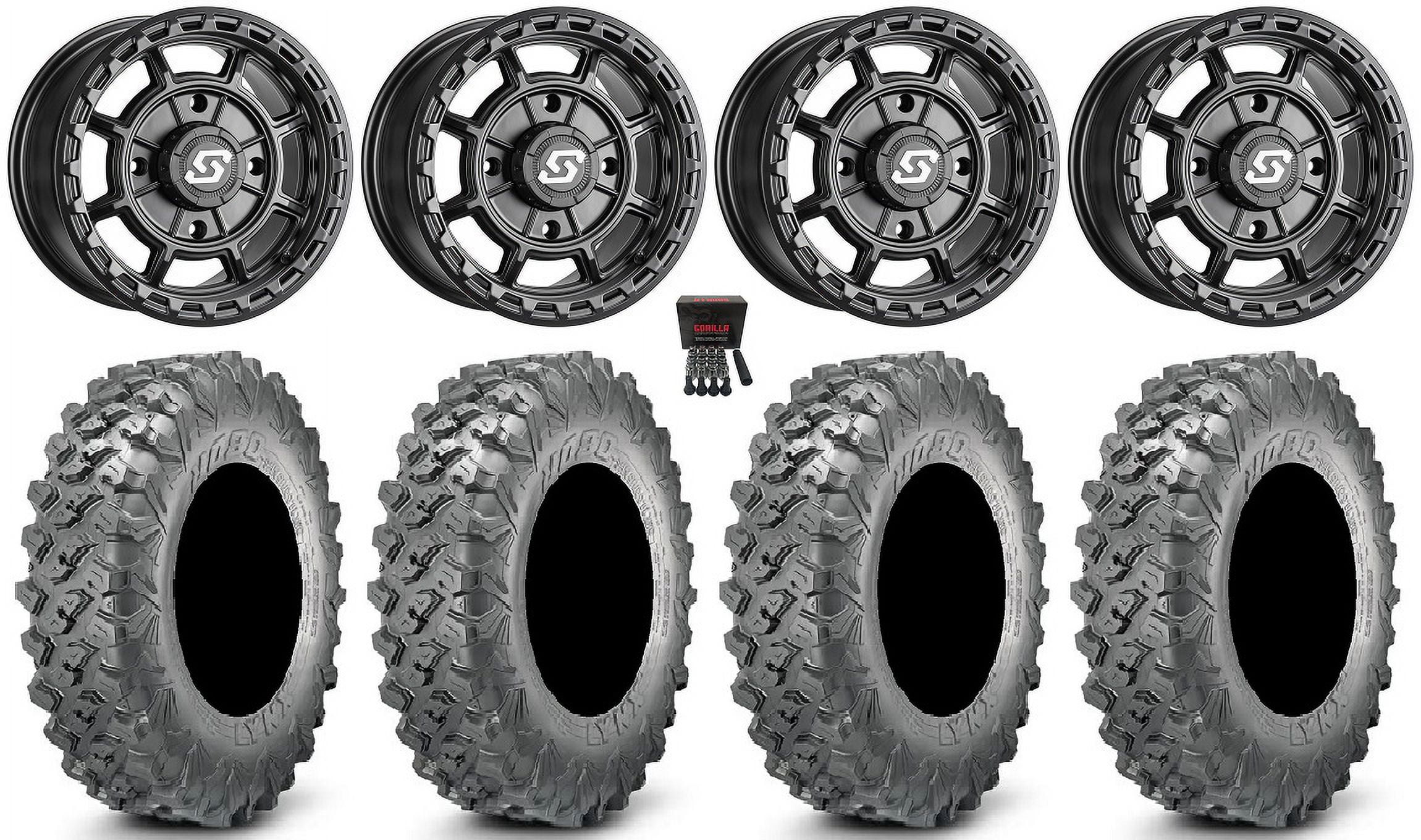 Sedona Rift 15x7 Wheels Black 35" Lynx SXS Tires Can-Am Maverick X3 ...