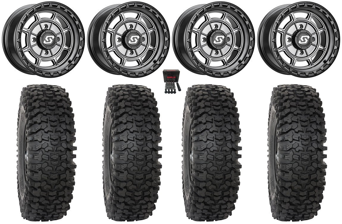 Sedona Rift 15x7 Wheels Grey 32" RC500 Tires Can-Am Maverick X3 / Honda Pioneer 1000 / Talon ...