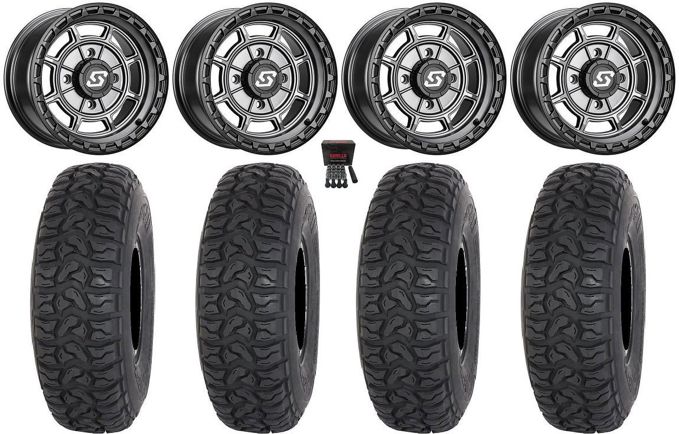 Sedona Rift 15x7 Wheels Grey 33" Chicane LT Tires Can-Am Maverick X3 ...