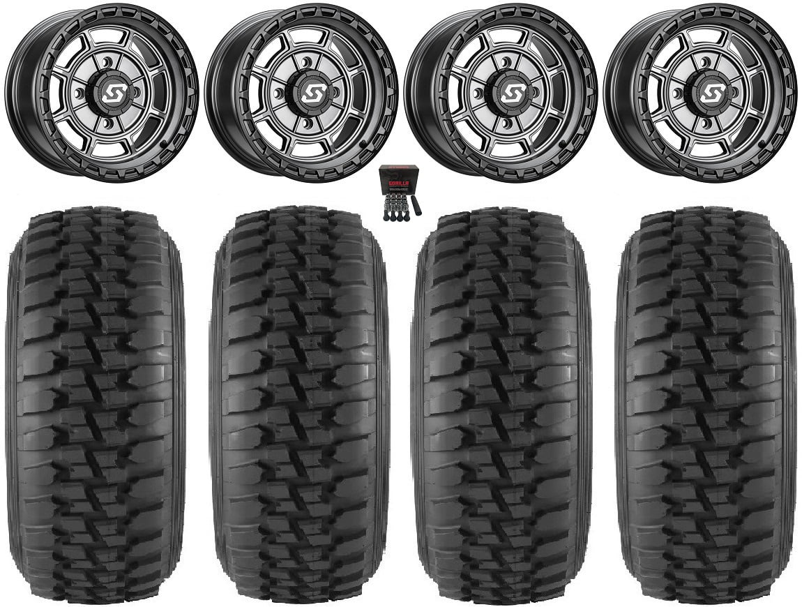 Sedona Rift 15x7 Wheels Grey 33" Desert Series Tires Polaris RZR XP ...