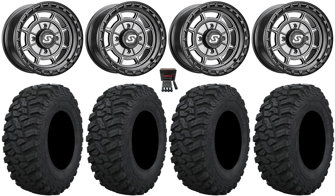 Sedona Rift 15x7 Wheels Grey 33" Trekker Tires Can-Am Commander ...