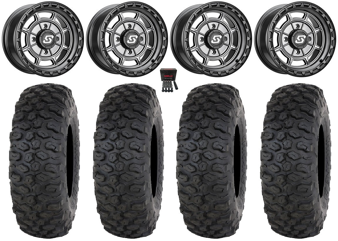 Sedona Rift 15x7 Wheels Grey 35" Chicane DS Tires Can-Am Maverick X3 ...