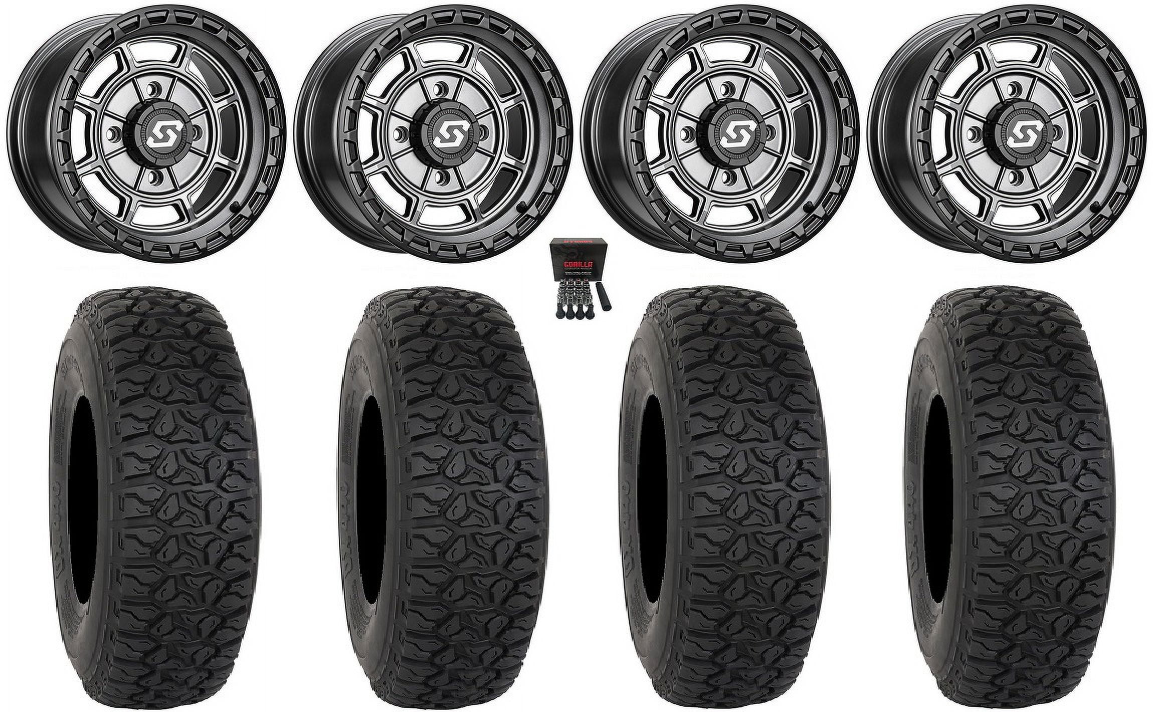 Sedona Rift 15x7 Wheels Grey 35" DX440 Tires Sportsman RZR Ranger ...