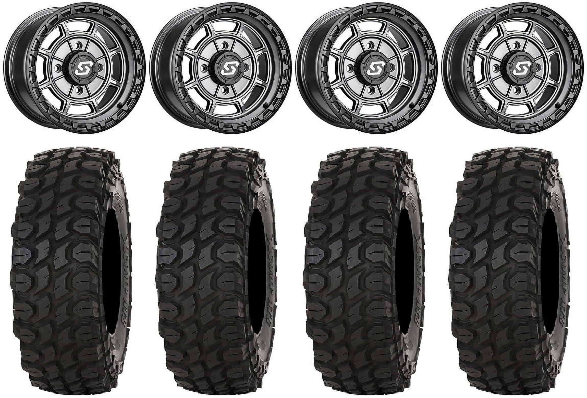 Sedona Rift 15x7 Wheels Grey 35" XComp ATR Tires Polaris RZR XP 1000 ...