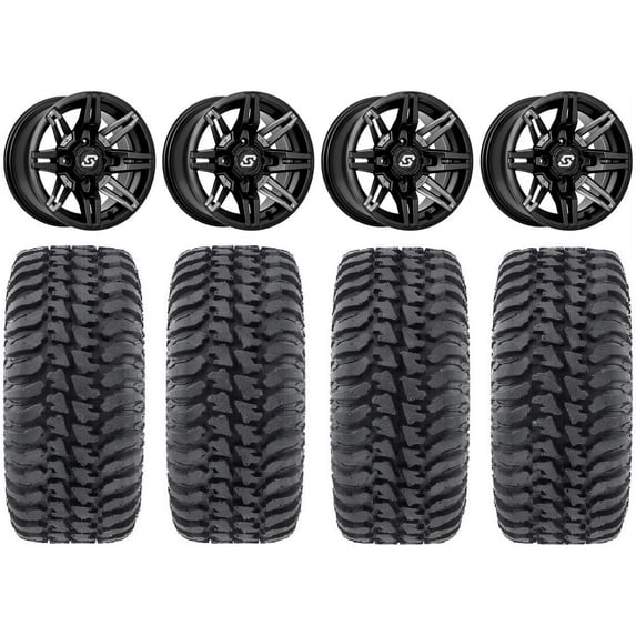 Sedona Rukus 14" Black Wheels 28" Regulator Tires Can-Am Maverick X3 ...