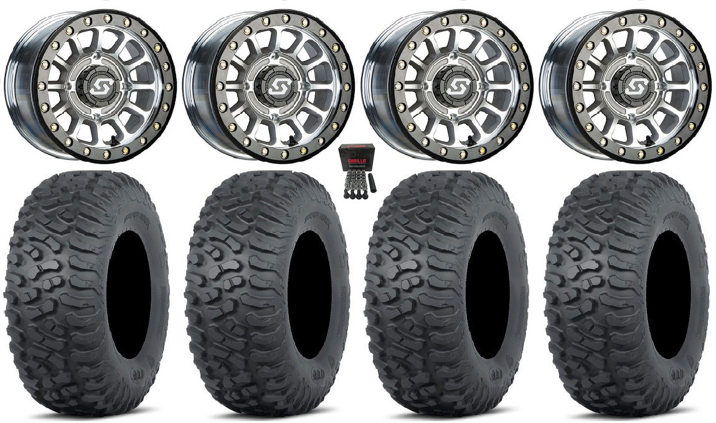 Sedona Sano Bdlk 15" Wheels Ct 32" Terra Hook Tires Polaris RZR Turbo R ...