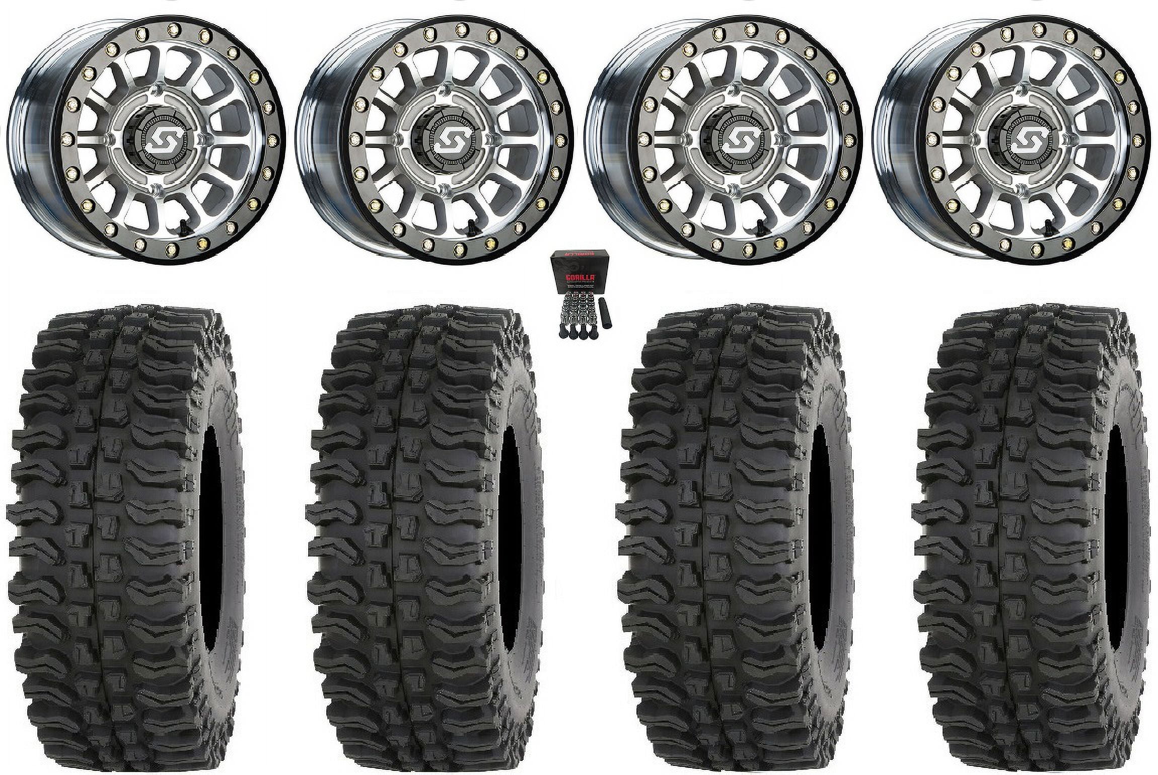Sedona Sano Bdlk 15" Wheels Ct 33" BDC Tires Polaris RZR Turbo R & Pro ...