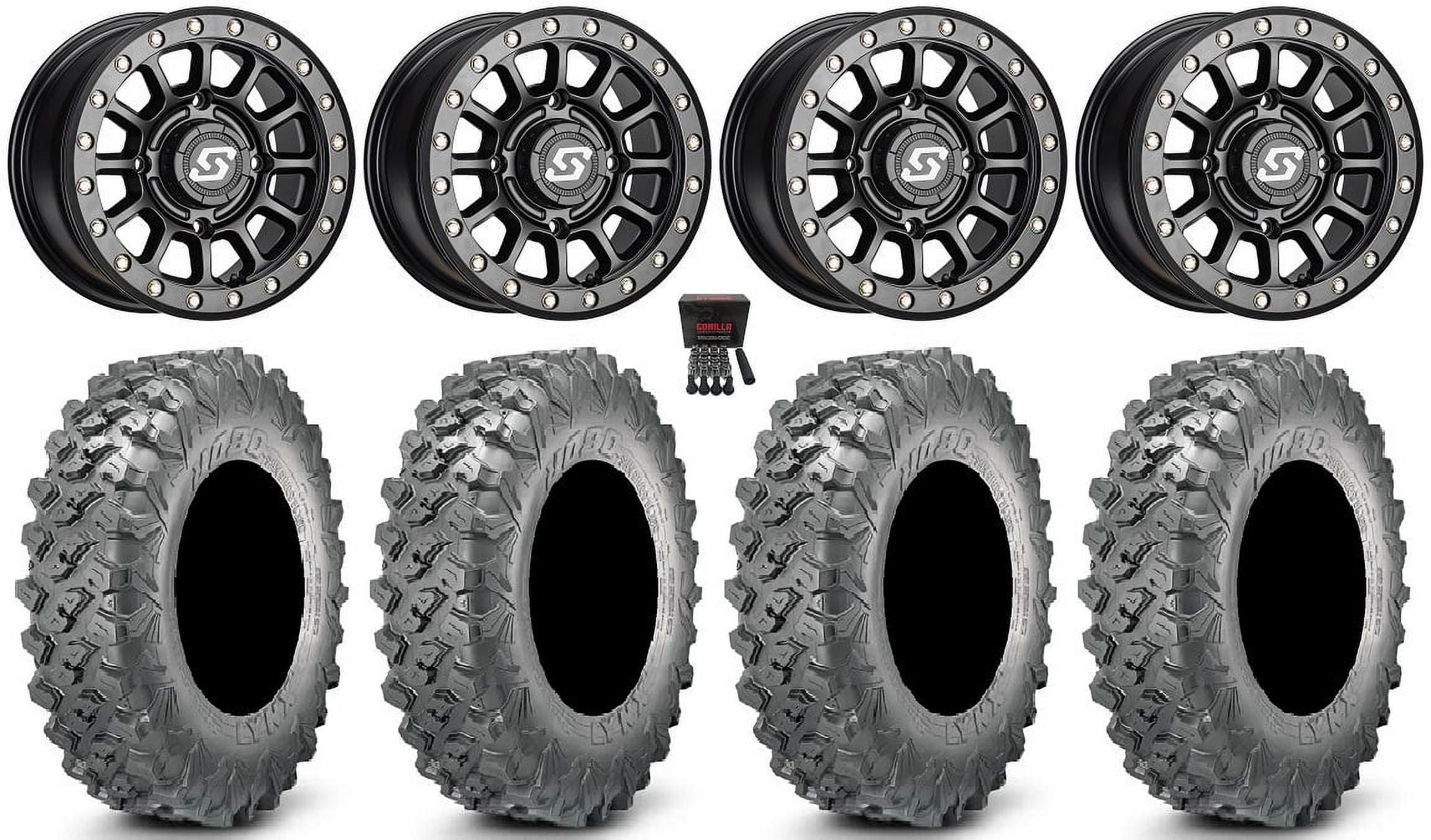 Sedona Sano Bdlk 15x7 Wheels Bk 32" Lynx SXS Tires Sportsman RZR Ranger ...