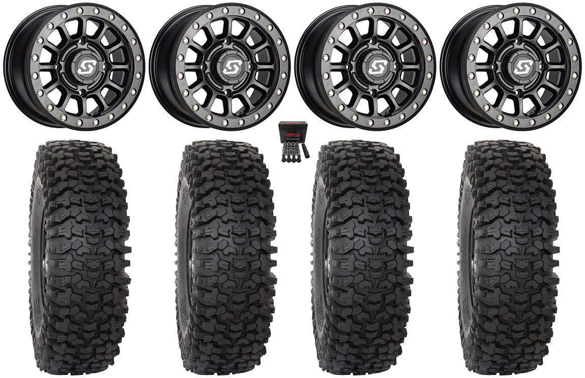 Sedona Sano Bdlk 15x7 Wheels Bk 32" RC500S Sticky Tires Can-Am Maverick ...