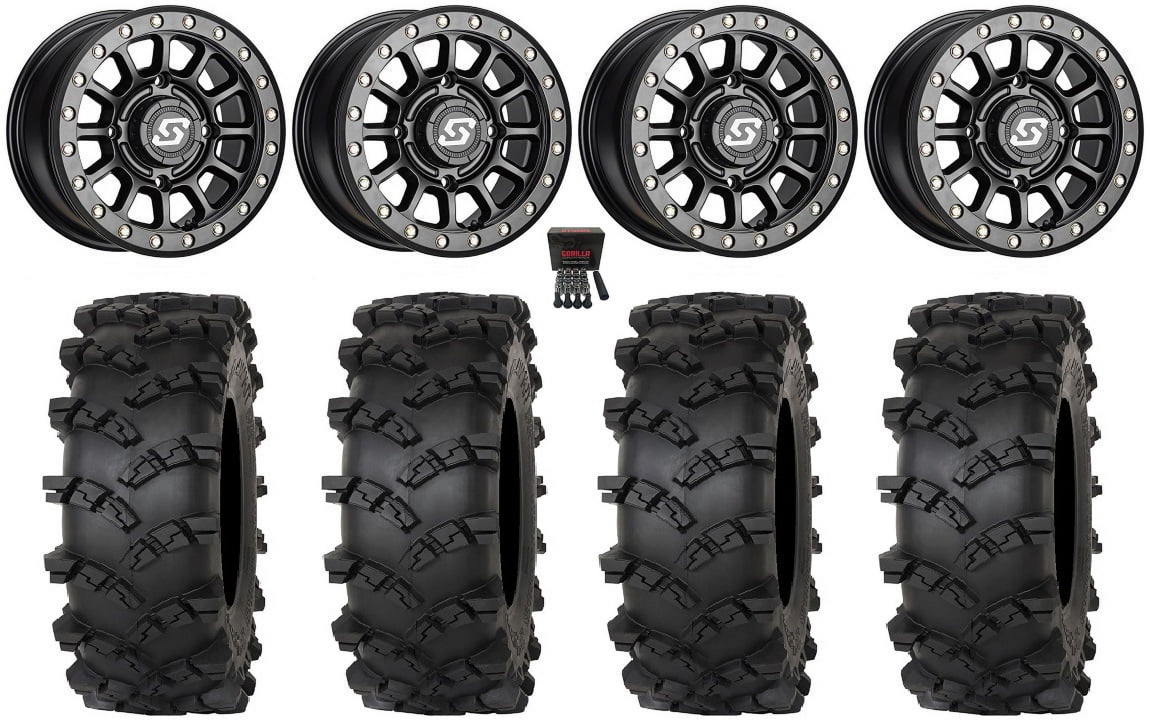 Sedona Sano Bdlk 15x7 Wheels Bk 33" Outlaw M/T Tires Polaris RZR XP 1000 / PRO XP / Ranger XP ...