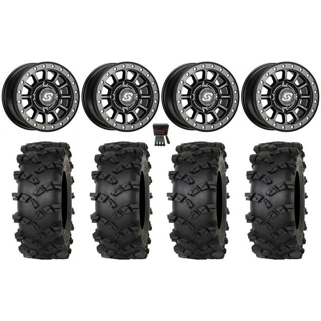 Sedona Sano Bdlk 15x7 Wheels Bk 33" Outlaw M/T Tires Polaris RZR XP ...