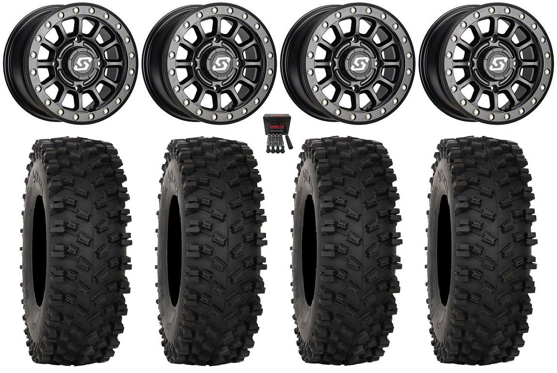 Sedona Sano Beadlock 14" Wheels Black 28" ATX470 Tires Polaris RZR XP 1000 / PRO XP / Ranger XP ...