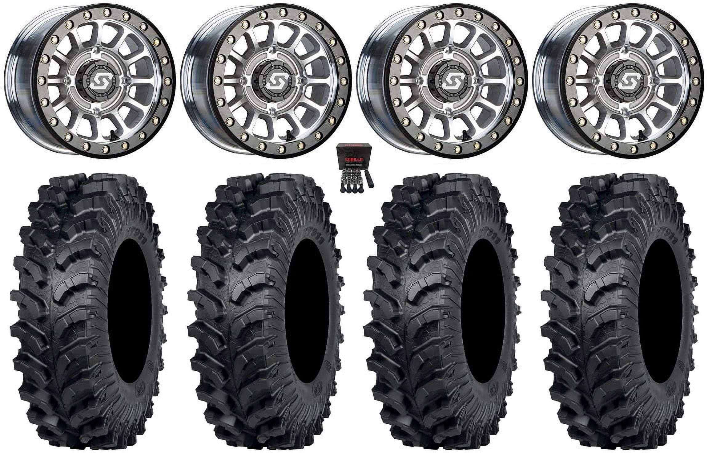 Sedona Sano Beadlock 14" Wheels Cast 27" MT911 Tires Kawasaki Mule Pro ...