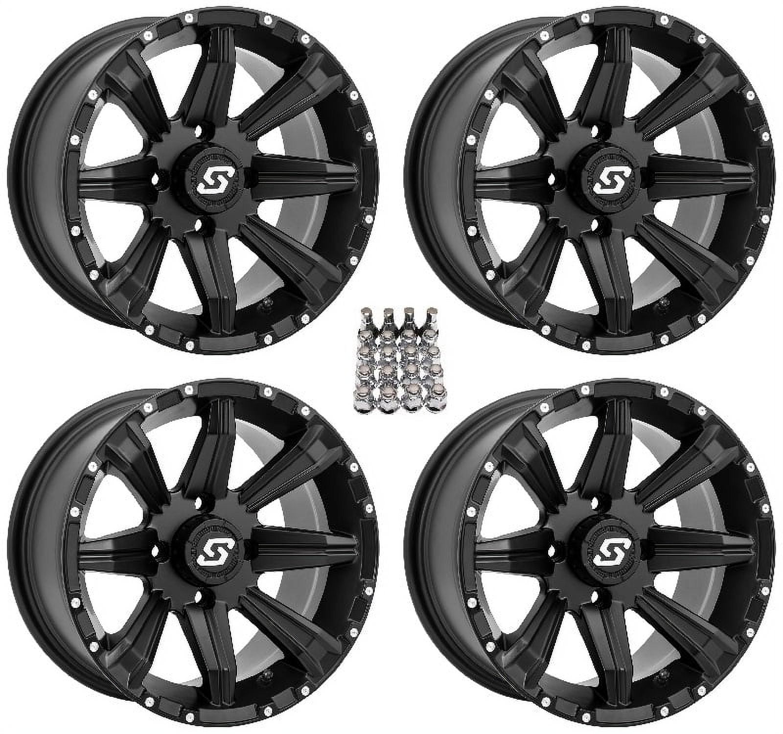 Sedona Sparx ATV Wheels/Rims Black 14" Honda Rincon Yamaha Rhino ...