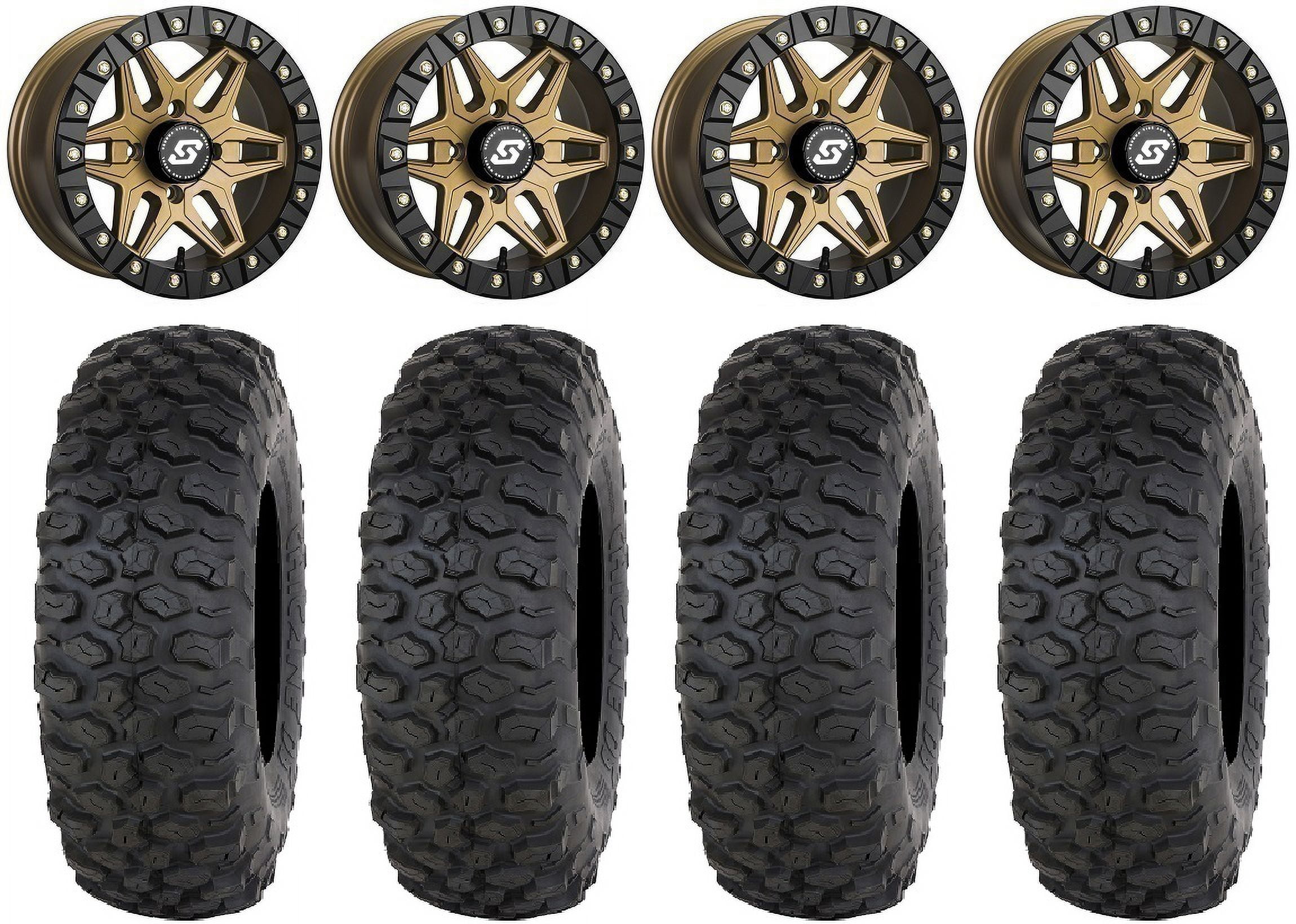 Sedona Split 6 Bdlk 15" Wheels Br 33" Chicane DS Tires Can-Am Maverick ...