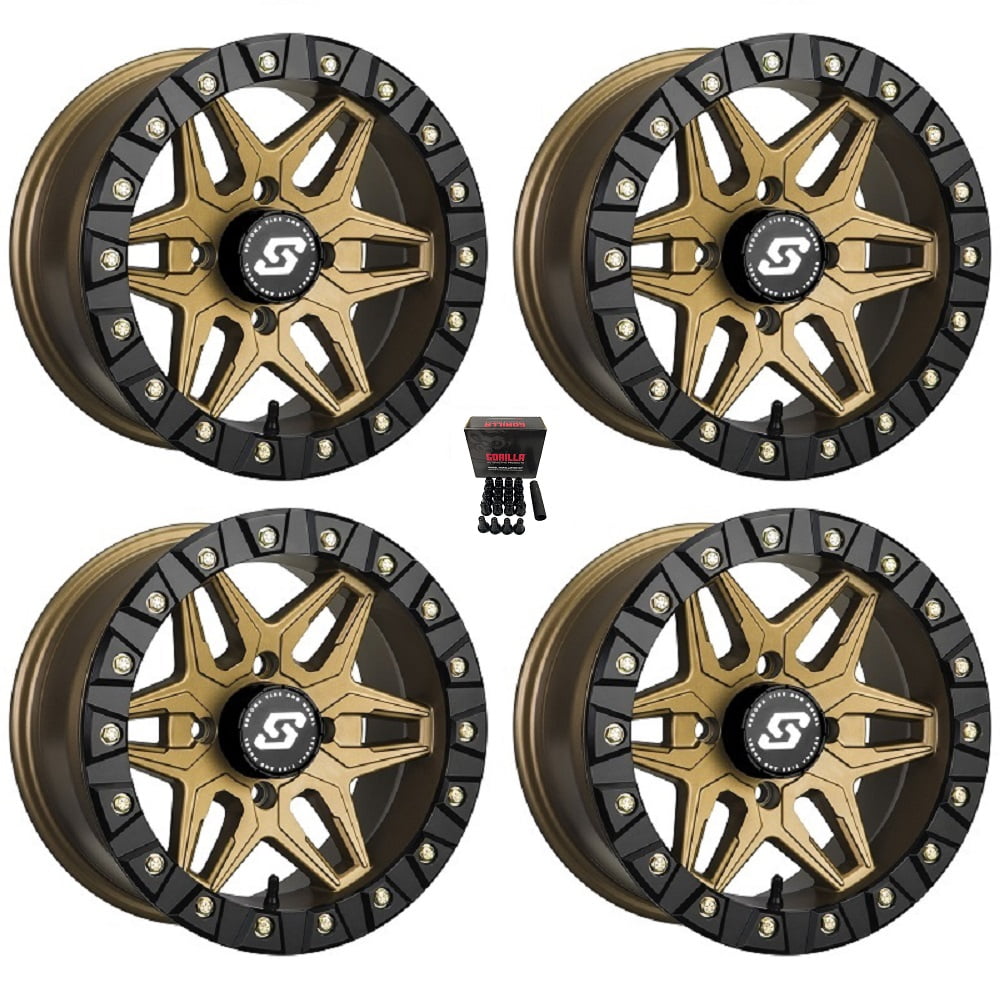 Sedona Split 6 Beadlock 14x10 Wide Wheels Bronze Polaris RZR 1000 XP ...