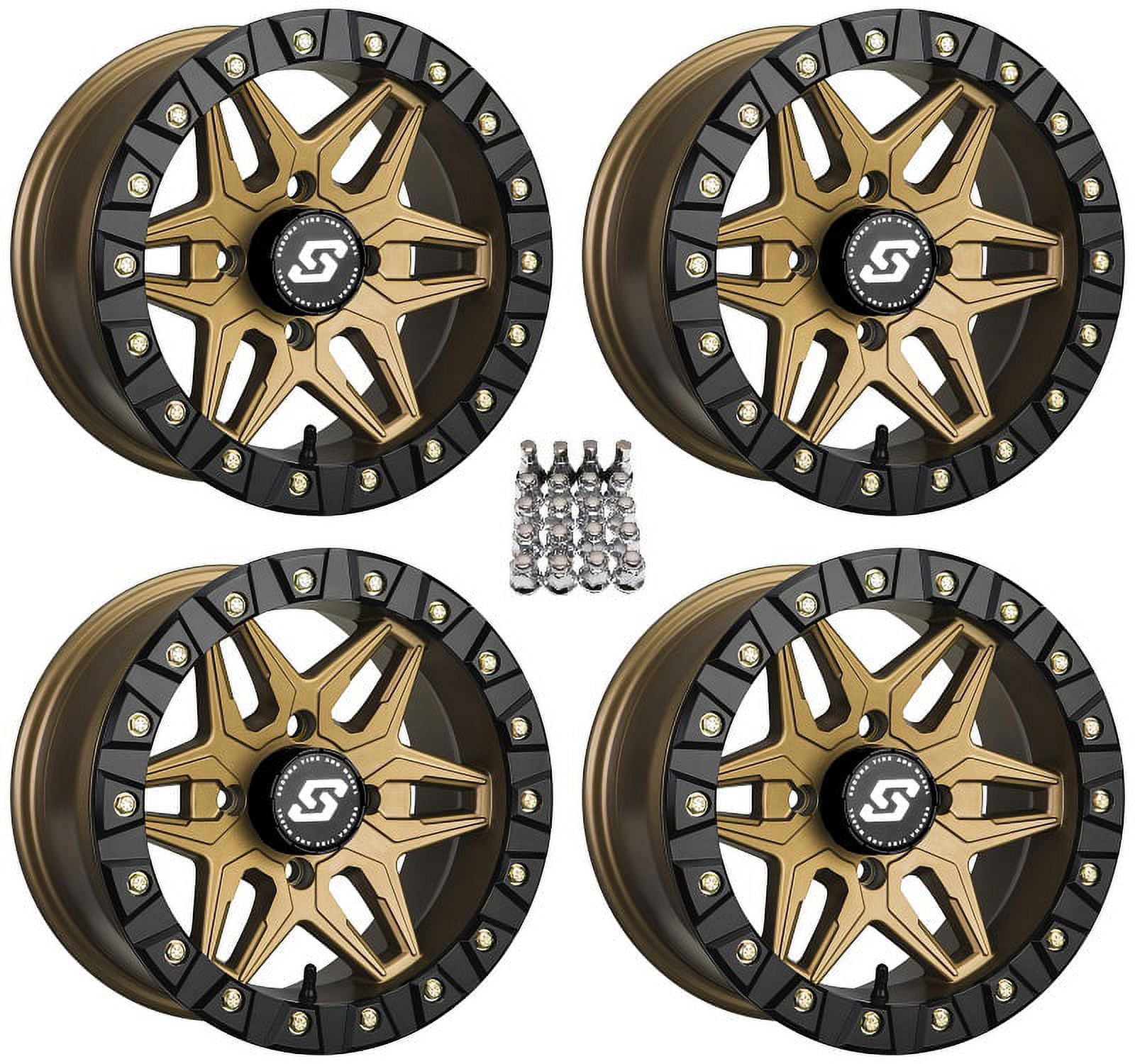 Sedona Split 6 Beadlock ATV Wheels/Rims Bronze 14" Honda Rincon Yamaha ...