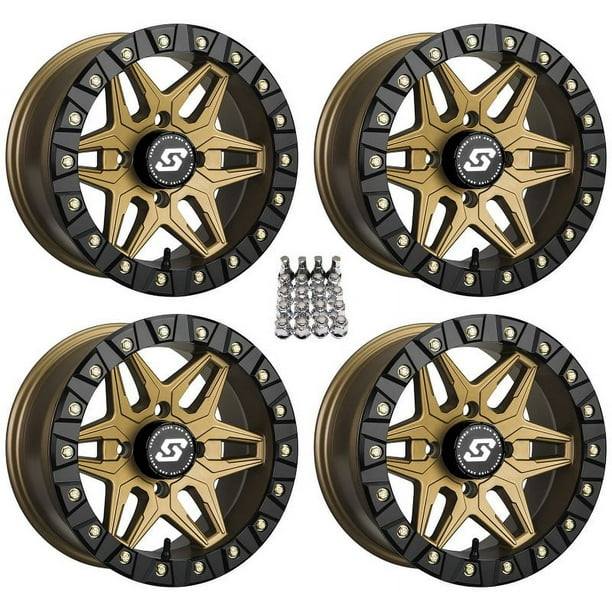 Sedona Split 6 Beadlock ATV Wheels/Rims Bronze 14" Honda Rincon Yamaha ...