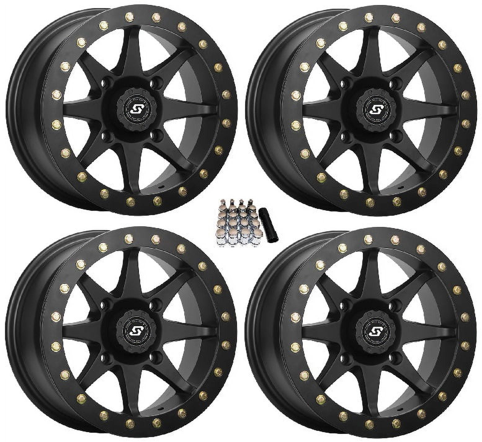 Sedona Storm Beadlock UTV Wheels/Rims Black 14" Polaris RZR 1000 XP ...