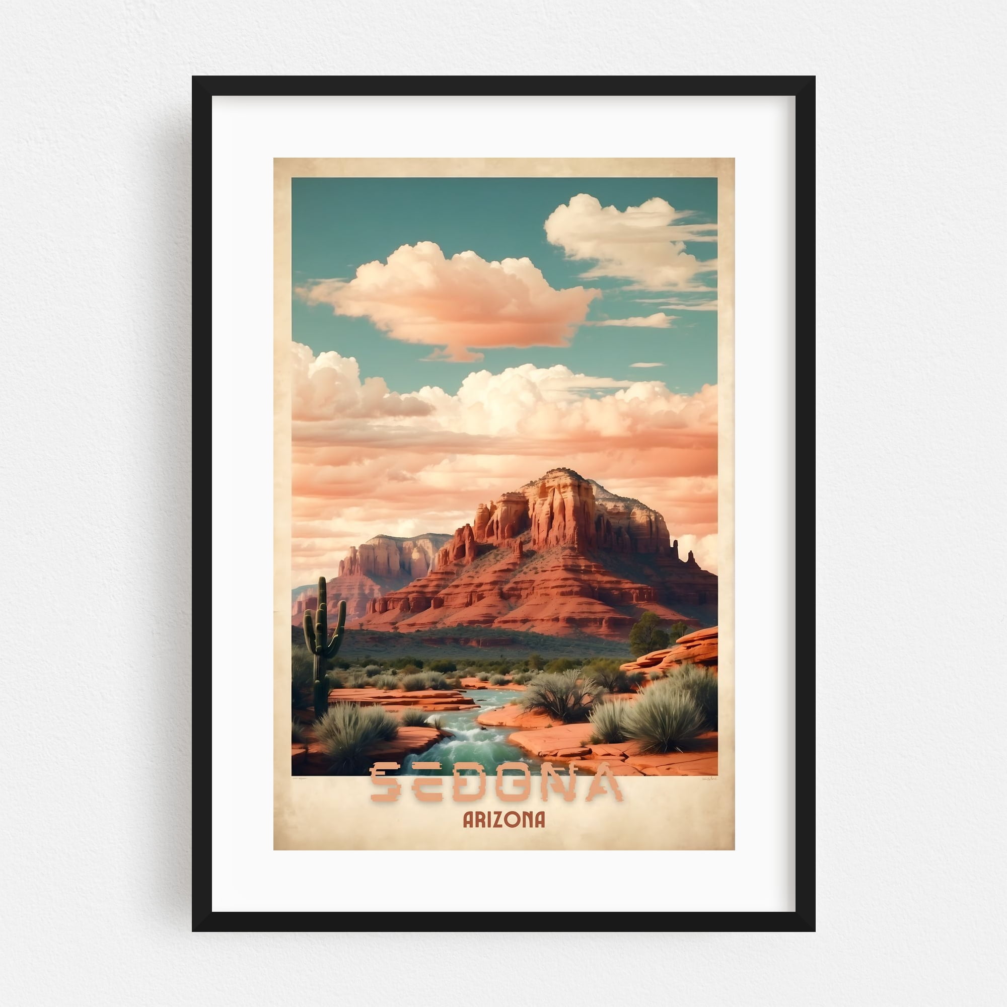 Sedona Vintage Travel Poster - Southwest Serenity Unveiled - Sedona ...