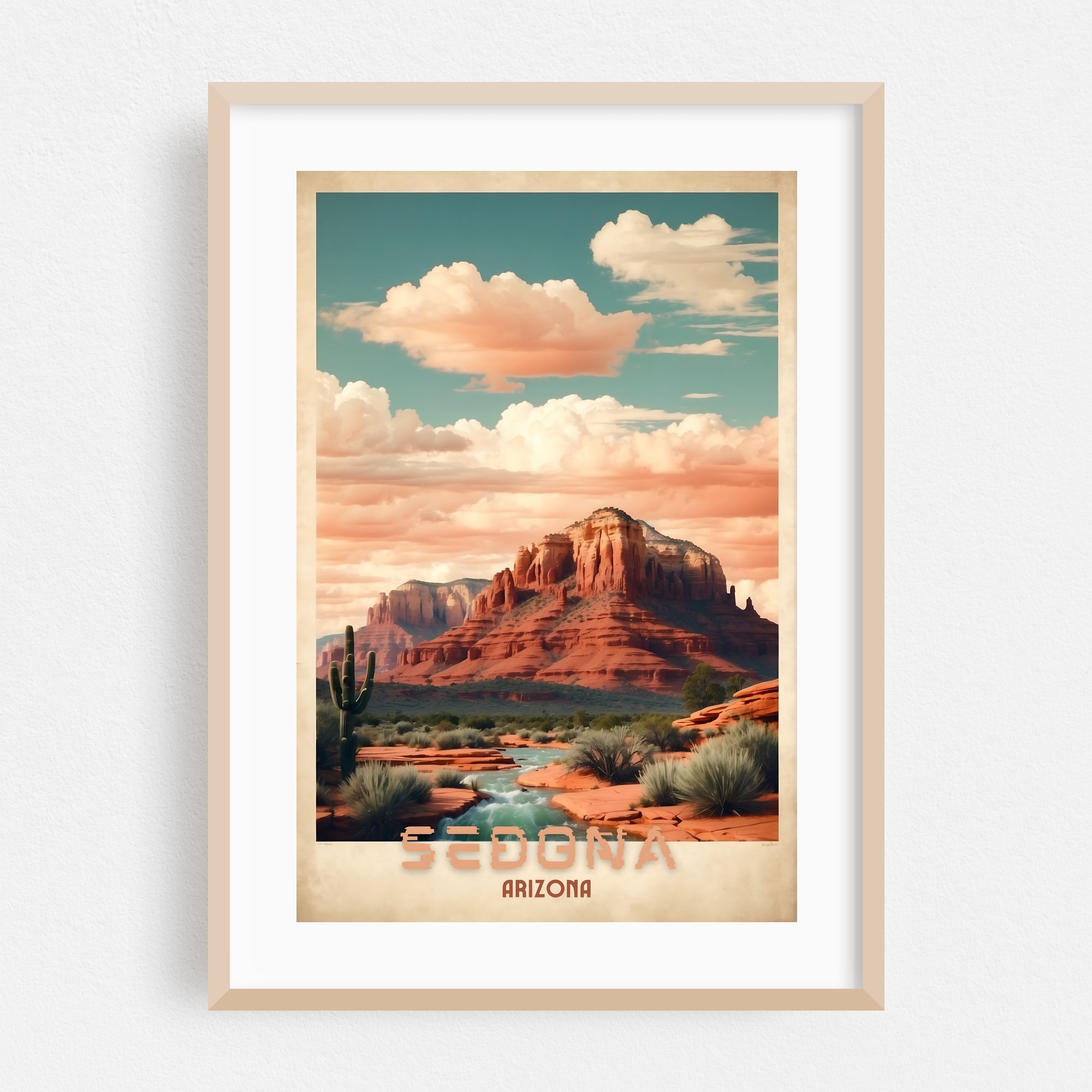 Sedona Vintage Travel Poster - Southwest Serenity Unveiled - Sedona ...