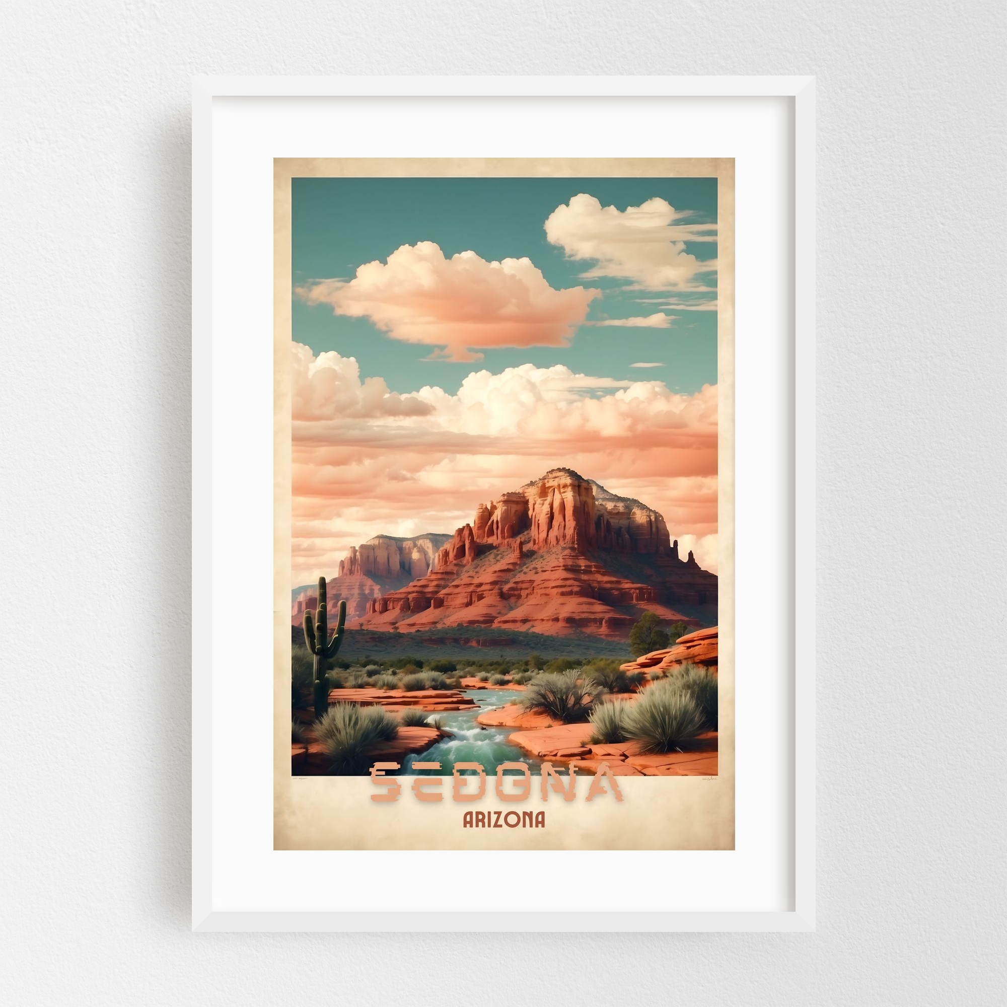 Sedona Vintage Travel Poster - Southwest Serenity Unveiled - Sedona ...
