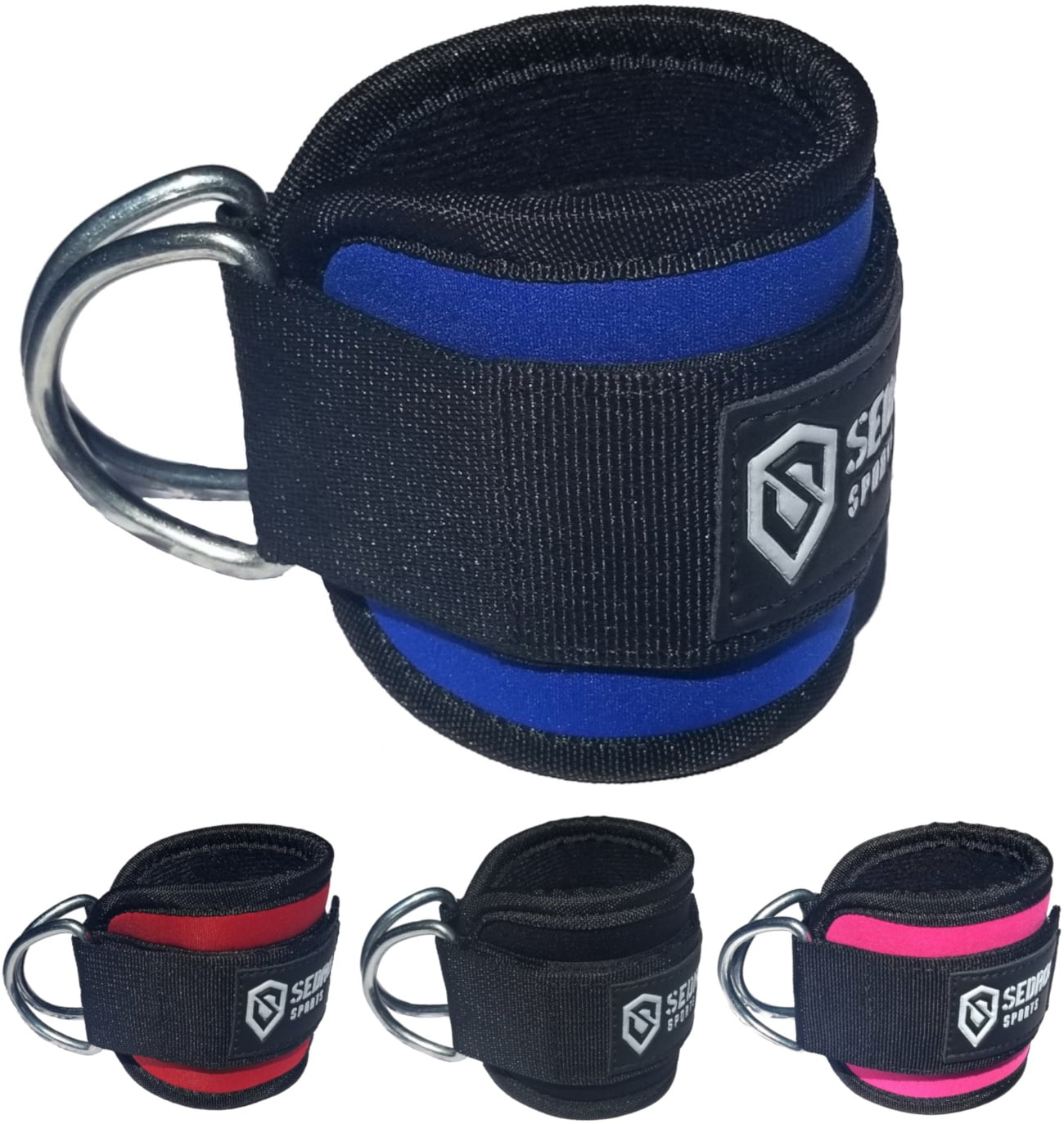 Sedroc Padded Ankle Strap for Cable Machine Workout D-Ring Attachment ...