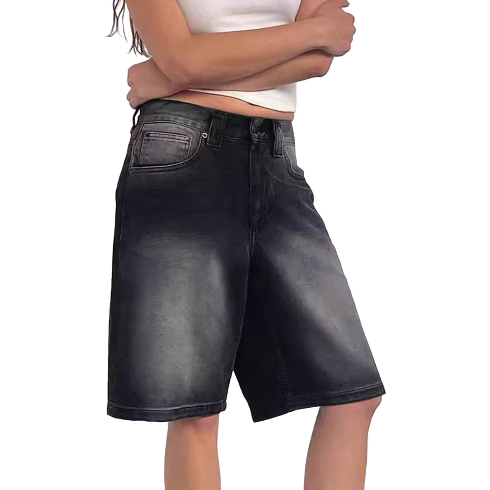 Seductiva Women's Wide Leg Jeans Loose and Non Elastic Retro Denim Mid ...