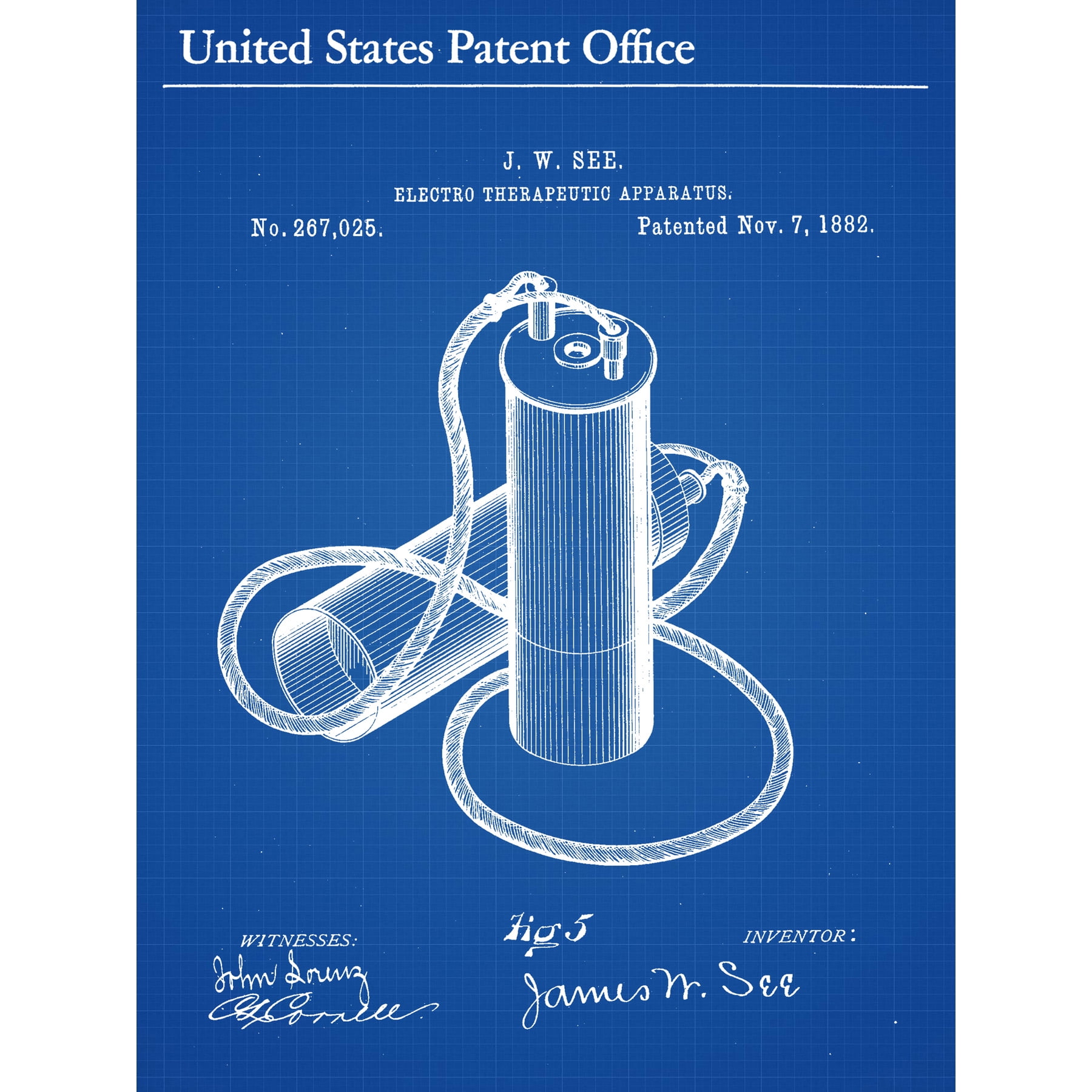 See 1882 Electro Therapeutic Apparatus Patent Plan Extra Large XL Wall ...