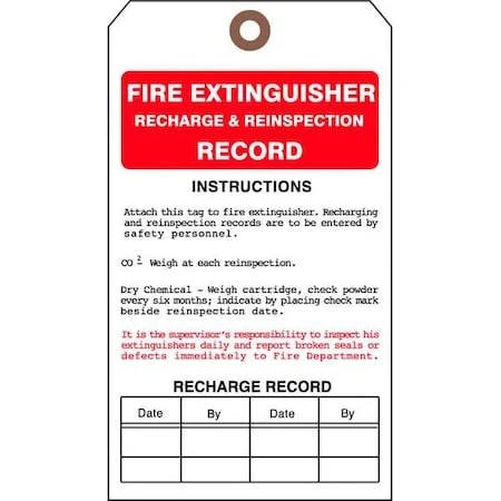 See All Industries Ftuf-G51 Fire Extinguisher Tag,7 X 4 In,Pk25 ...